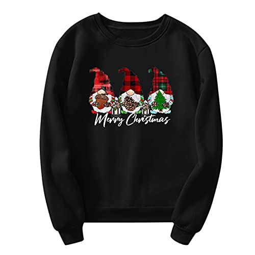 Blouses For Women Casual Trendy Hoodies Pullover Long Sleeve Sweatshirts Relaxed Fit Workout Tops Clothes Outfits Black
