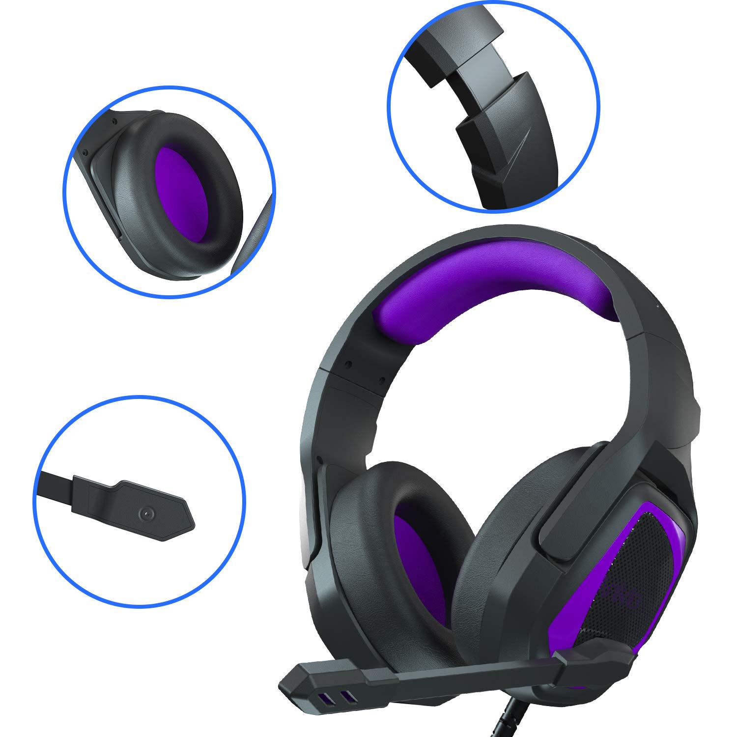 Anivia Stereo Gaming Headset for Xbox One PS4 PC - Surround Sound Over-Ear Headphones Anti-Noise Mic,Volume Control Laptop, Mac,Smartphone, iPad