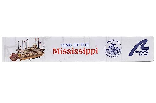 Artesanía Latina - Wooden Model Ship Kit - Paddle Steamer King of The Mississippi - Model 20515, Scale 1:80 - Scale Models for Assembling - Intermediate Level