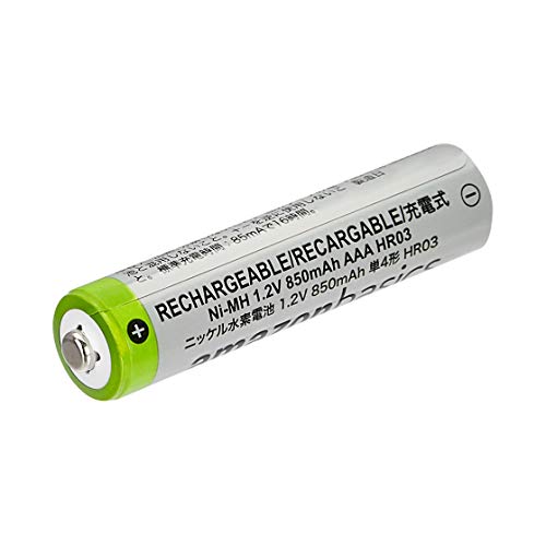 Amazon Basics 4-Pack Rechargeable AAA NiMH High-Capacity Batteries, 850 mAh, Pre-Charged