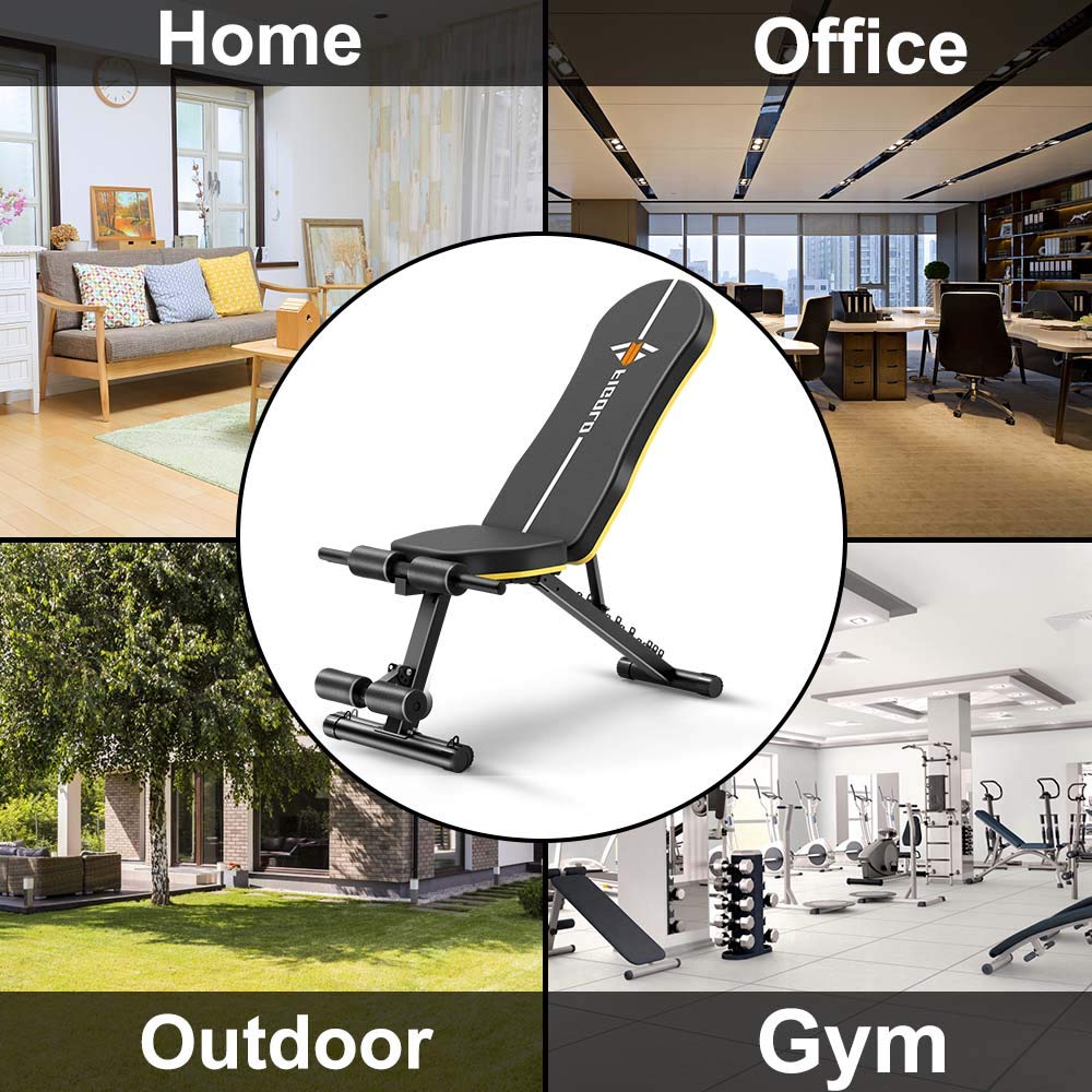 Adjustable Weight Bench for Full Body, Workout Bench with 7 Positions and Wider Backrest/Seat Home Gym Bench , Strength Training Press Bench with Fast Folding [2021 New Version]