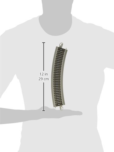 Bachmann Trains E-Z TRACK REVERSING 18" RADIUS CURVED (4/card) - NICKEL SILVER Rail With Grey Roadbed - HO Scale