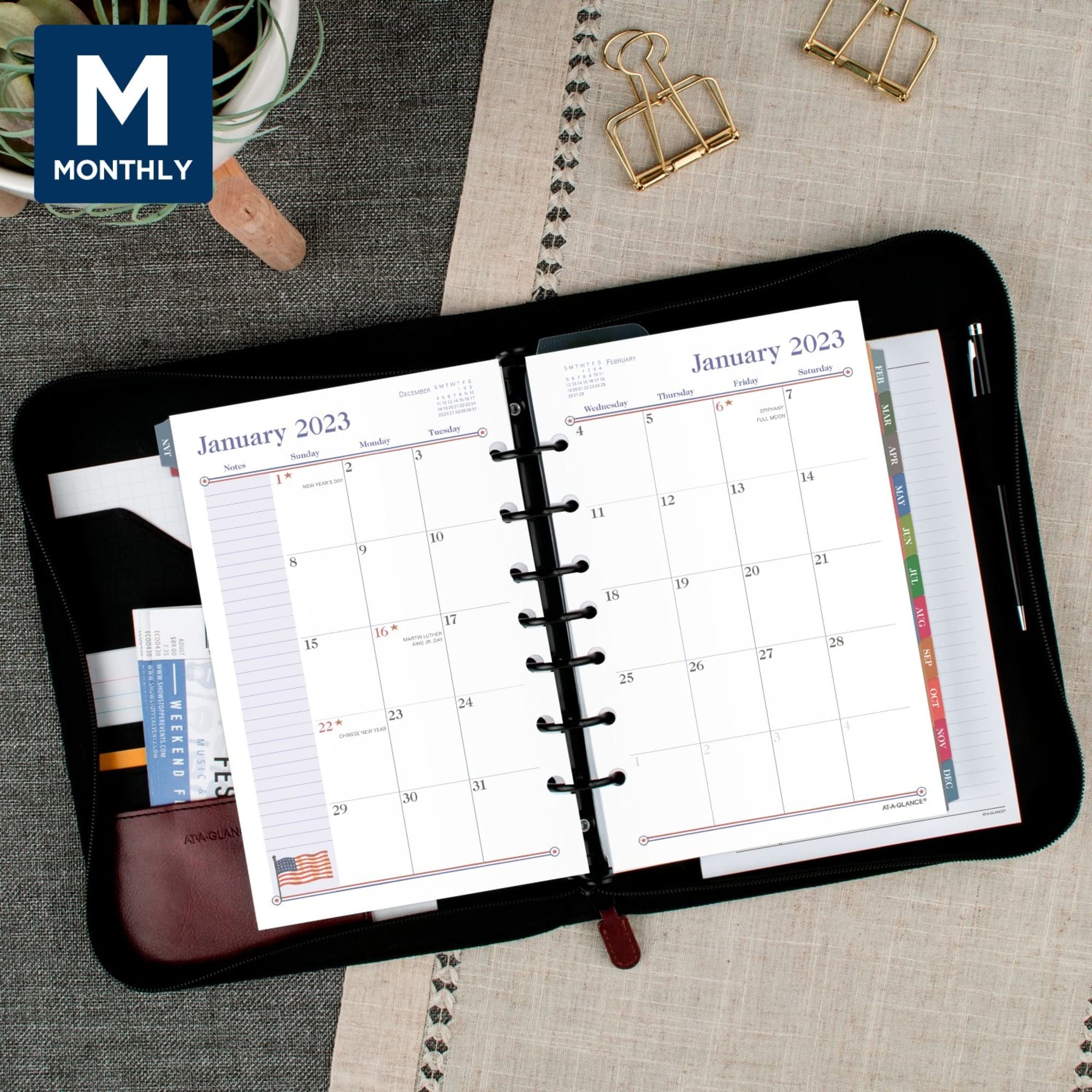 AT-A-GLANCE Charles Wysocki 2023 RY Daily Monthly Planner Refill, Loose-Leaf, Desk Size, 5 1/2" x 8 1/2"