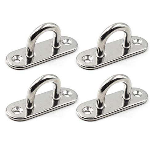 Ceiling Wall Mount Hook Heavy Duty Anchor 1/4" 6mm 304 Stainless Steel Great for Yoga Swings Hammocks/Boat Rigging/Marine Deck Hardware/Suspension Training Straps