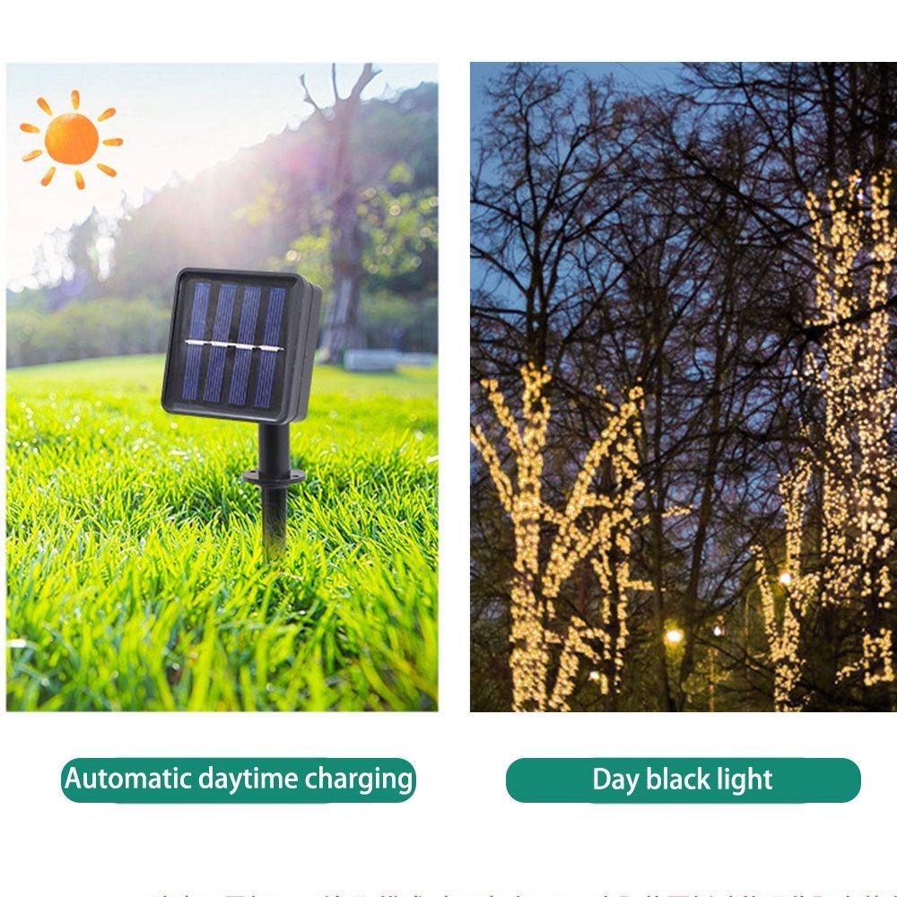 Gavenia Decorative Solar Lights Outdoor,72FT 200 LED 8 Modes Fall Lights Christmas Lights Waterproof Solar Garden Lights Fairy Lights for Home Patio Party Wedding Decor,Warm White