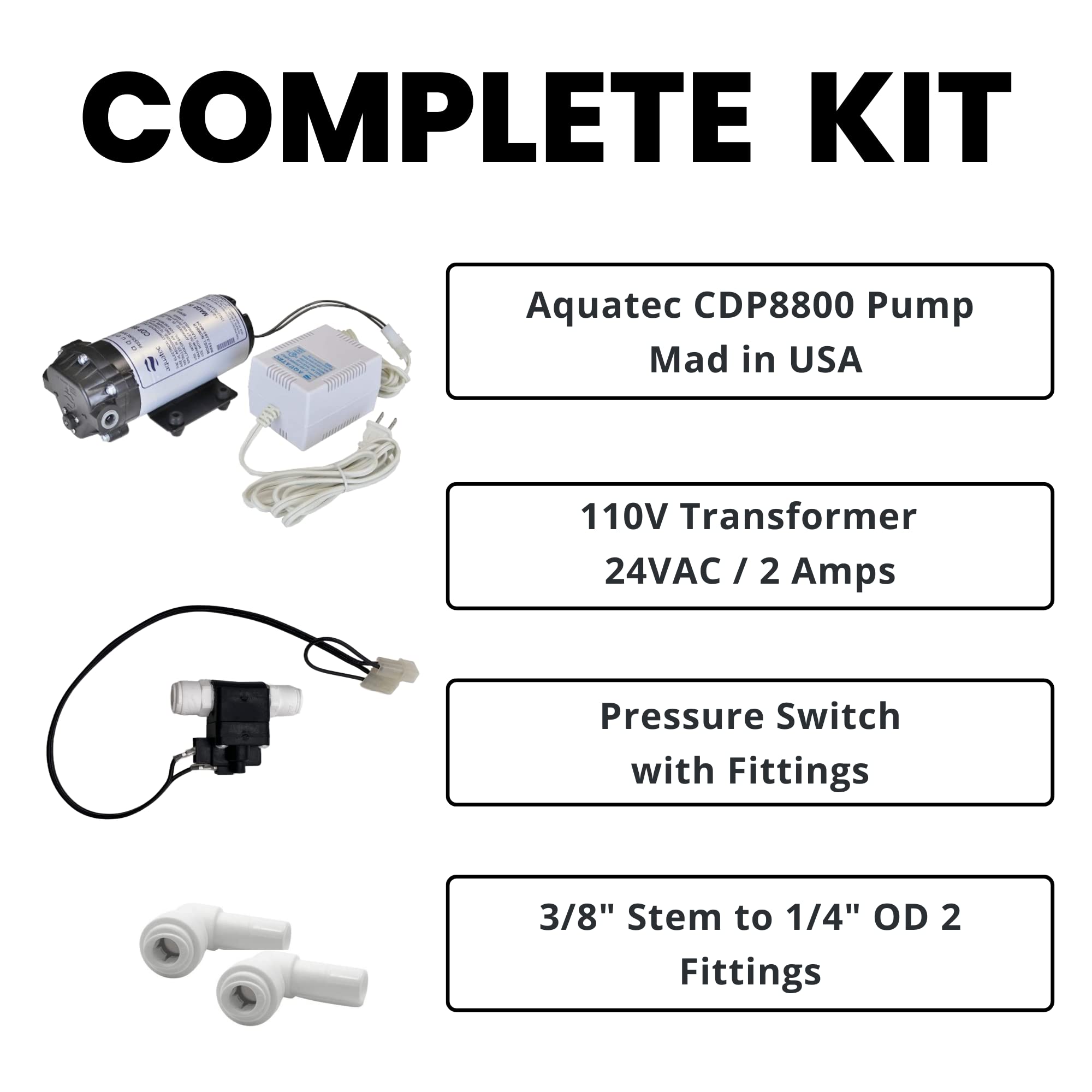 AquaTec 8800 Pump & Chrome RO Faucet