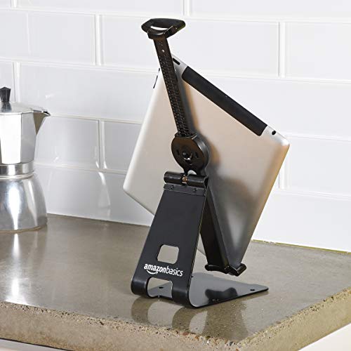 Amazon Basics 7-10-Inch Adjustable Anti-Theft Tablet Stand, Black, 1-Pack