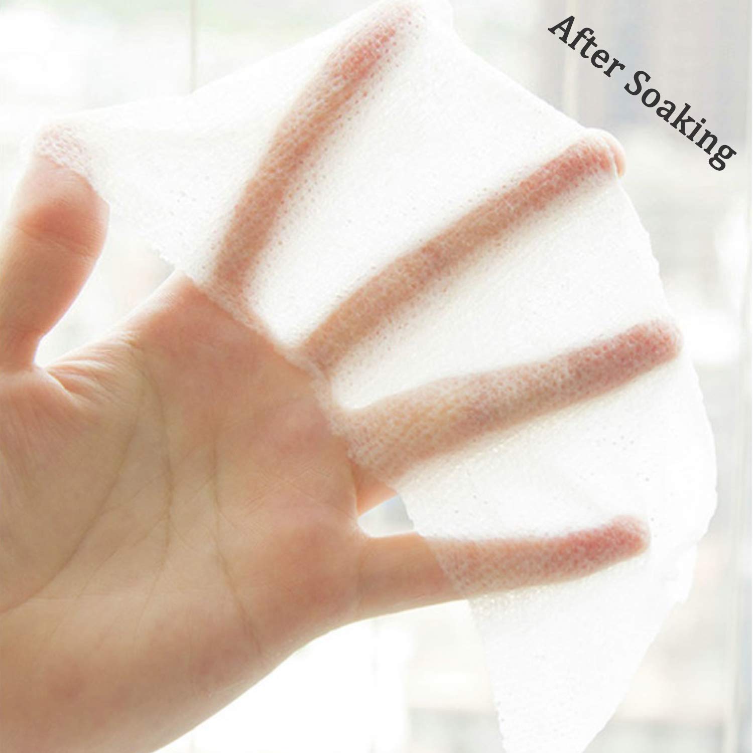 ALANDEN Stretchable Cotton Pads,Face Wet-Apply Bath Facial Soft Pure Cotton,Water-Saving Absorbent Cotton Rounds,For Face Makeup Removal Nail Polish Removal(200 Count)