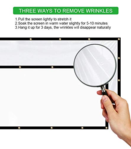 APAINI 16:9 Foldable 120 inch Projector Screen PVC Fabric Projection Screen for Education Office Home Theater Outdoor Cinema