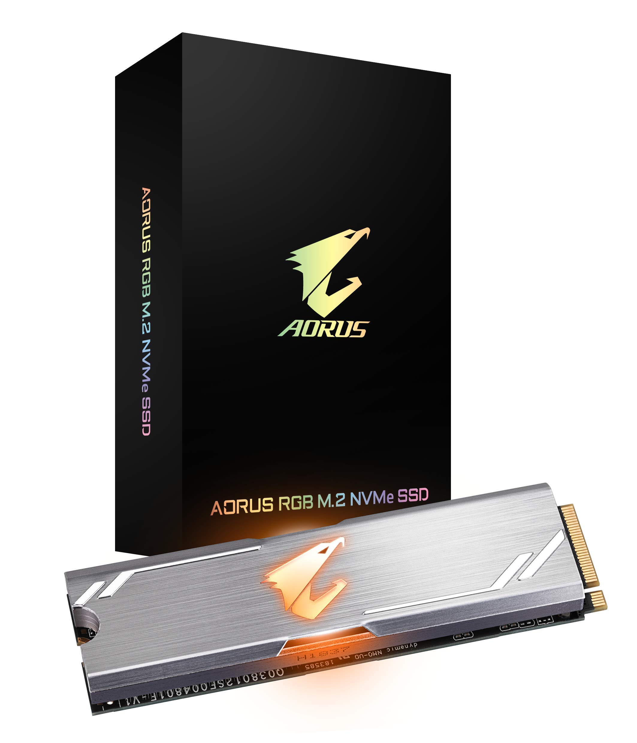 AORUS RGB NVMe M.2 512GB High Performance Gaming, Integrated Heatsink, Toshiba 3D NAND, DDR Cache Buffer, 5 Year Warranty SSD GP-ASM2NE2512GTTDR