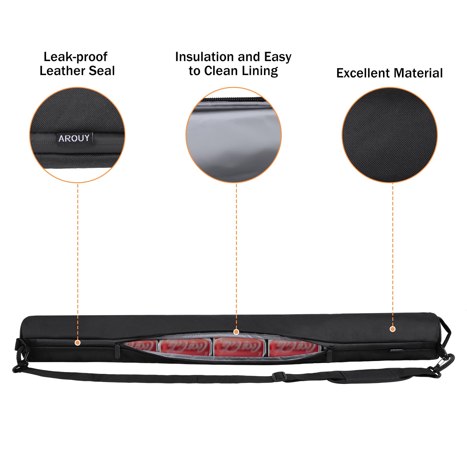AROUY Golf Cooler Bag - Golf Accessories for Men and Small Soft Cooler Bags Insulated Cooler Holds a 6 Pack of Cans, Golf Sports Bags