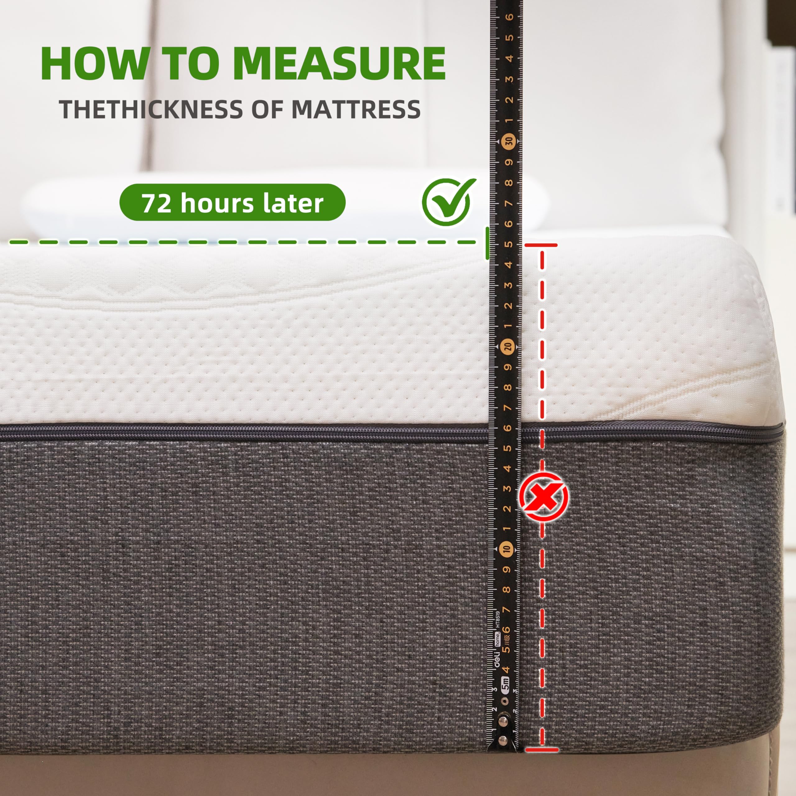 BDEUS 10 inch Gel Memory Foam Mattress for Cooling Sleep Pressure Relief Medium Firm Bed Mattresses CertiPUR-US Certified