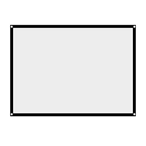 APAINI Portable Non-Crease White Projector Curtain Projection Screen with Adhesive and Hooks Projection Screens (Size : 100 inch)