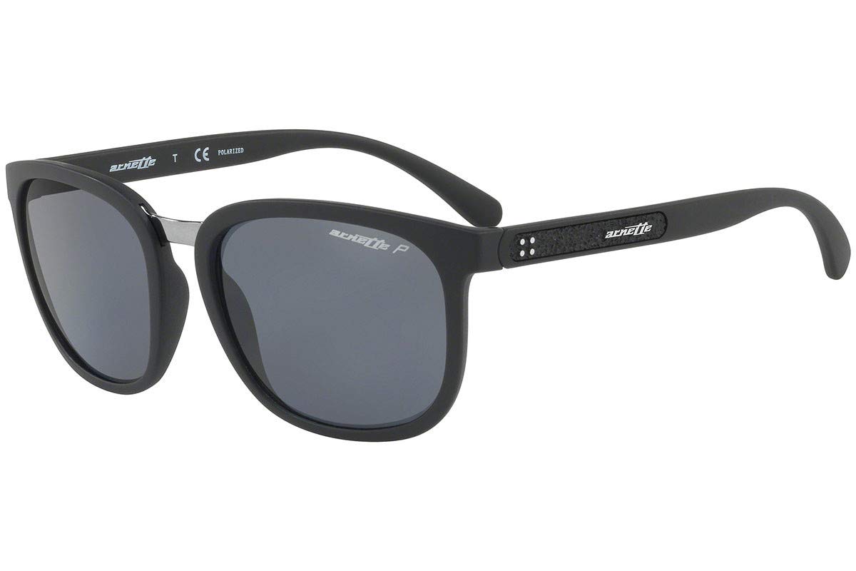 Arnette Men's An4238 Tigard Square Sunglasses, Matte Black/Polarized Gray, 55 mm