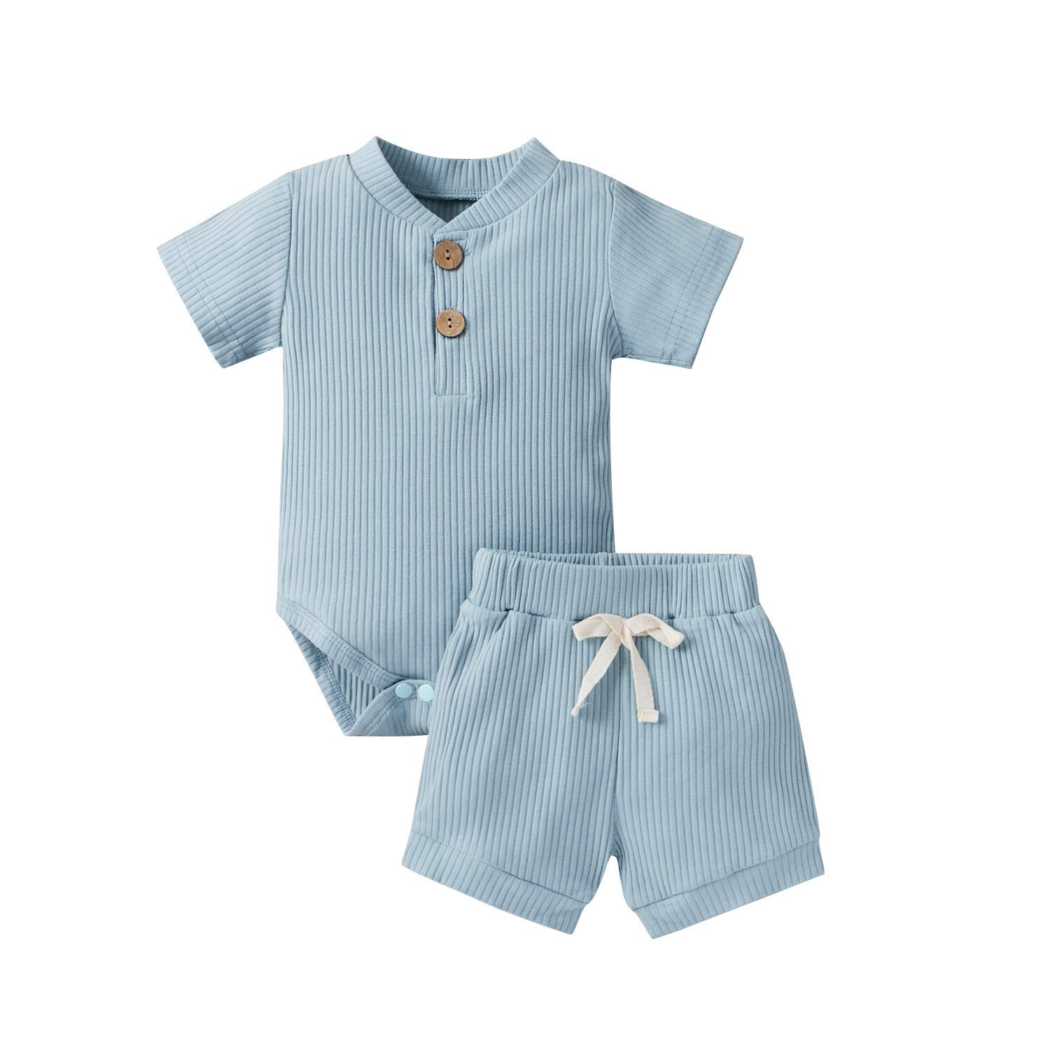 CIYCUIT Baby Boy Clothes 0 3 6 9 12 18 Months Romper Shorts Summer Outfits Blue 0-3 Months