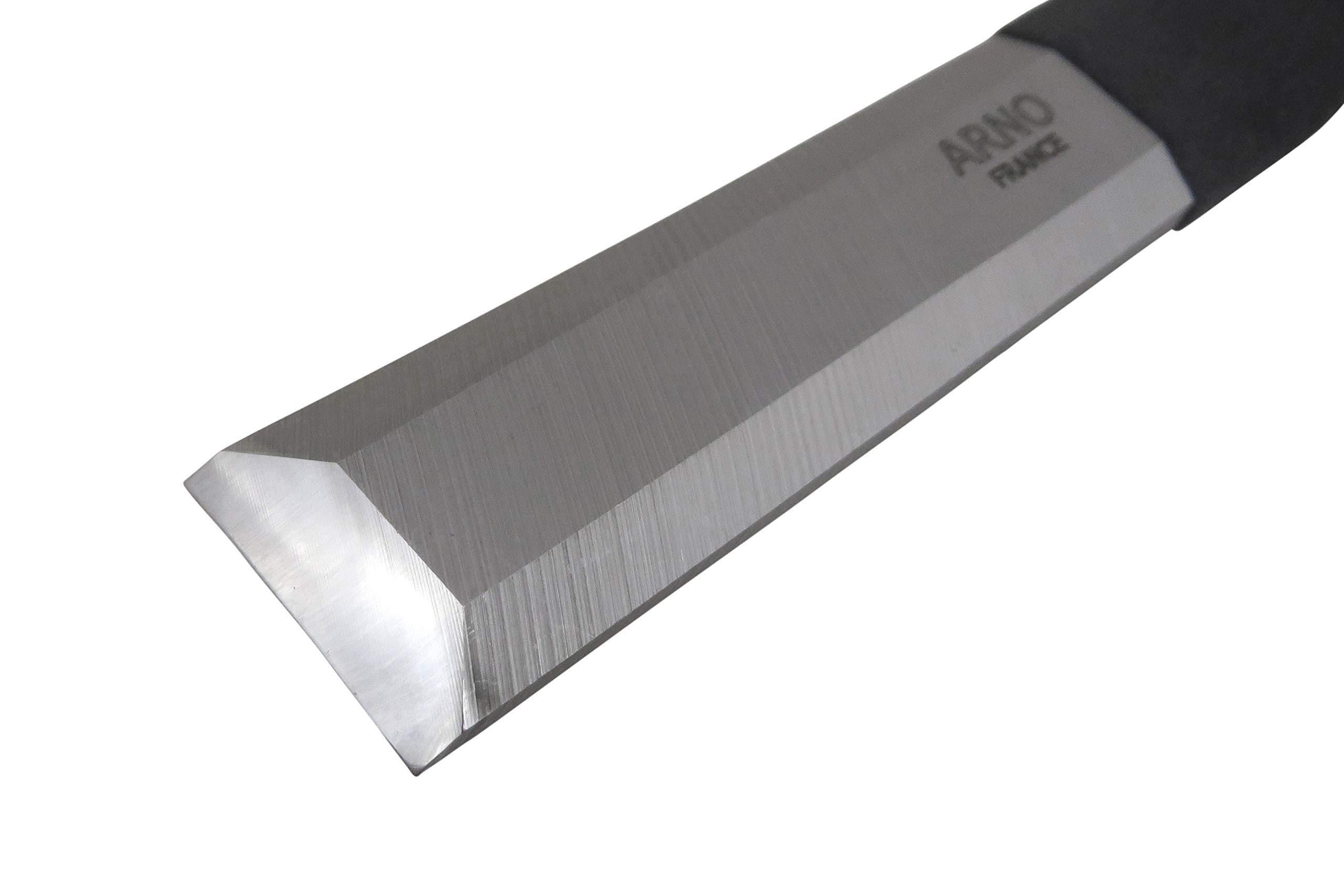 Arno 467887 Solid Steel French Timber Framing Slick Chisel 25 mm (1 Inch) Wide x 12 Inches Long RC 58-60 PVC Dipped Handles