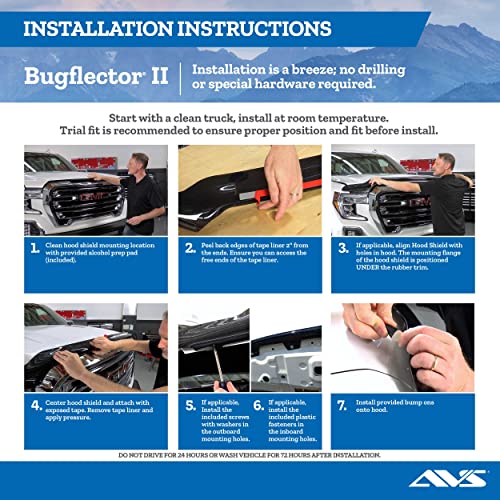 Auto Ventshade [AVS] Bugflector II Hood Shield | 2015 - 2020 Ford F - 150 (Excludes Raptor), High Profile, Smoke, 1 pc. | 25941 , 73.75 x 10.75 x 5.88 inches
