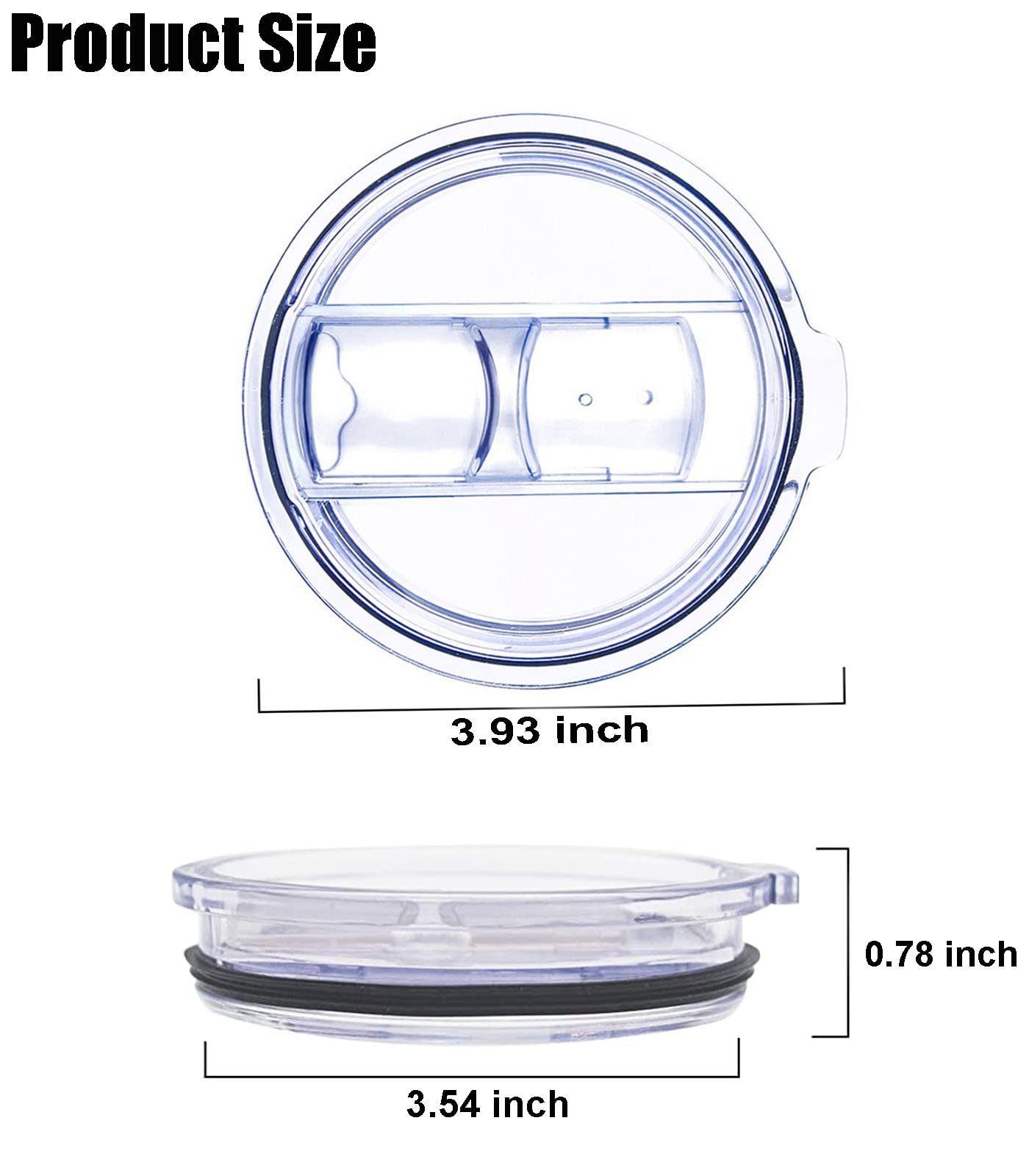Asande Tumbler Lids Spillproof 20oz,Splash Resistant for Yeti Rambler,Old Style RTIC,Ozark Trail,Coffee Mug and More Cooler Cup,Splash Proof Open - Close Slide Lid Straw Friendly 4Pack, White-4Pack