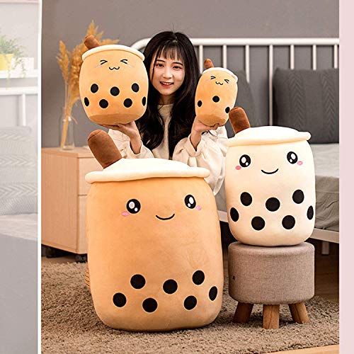 FJZFING Cute Plush Boba Milk Tea Stuffed Teacup Pillow Soft Bubble Tea Cup Plushie Toy Kawaii Cartoon Gift for Kids Home Decor Original 9.4 Inch