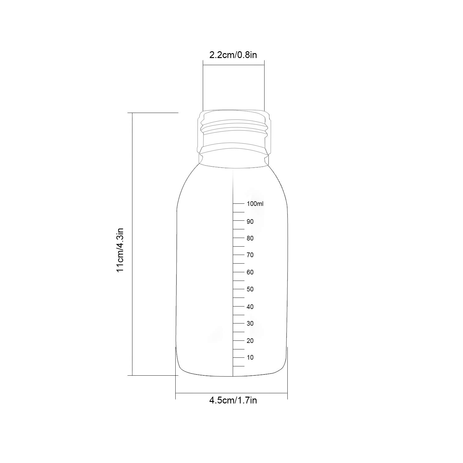 TRENDBOX Pack of 5-100ml Clear Empty PET Mini Storage 100ml/100g/100cc Bottles Hard Plastic Durable Turn Screw Cover Cap Round Filling Liquid Rhinestones Water Container