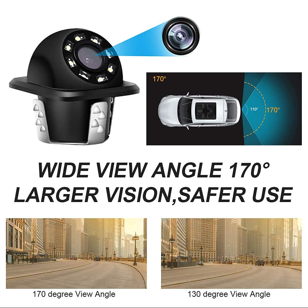ANYTOP Car Backup Camera,Rear View Reverse Camera 8 LED Lights Night Vision HD Waterproof IP68 with 170° Super Wide Angle Vehicle Backup Camera for Cars Pickup Trucks SUVs RVs Vans