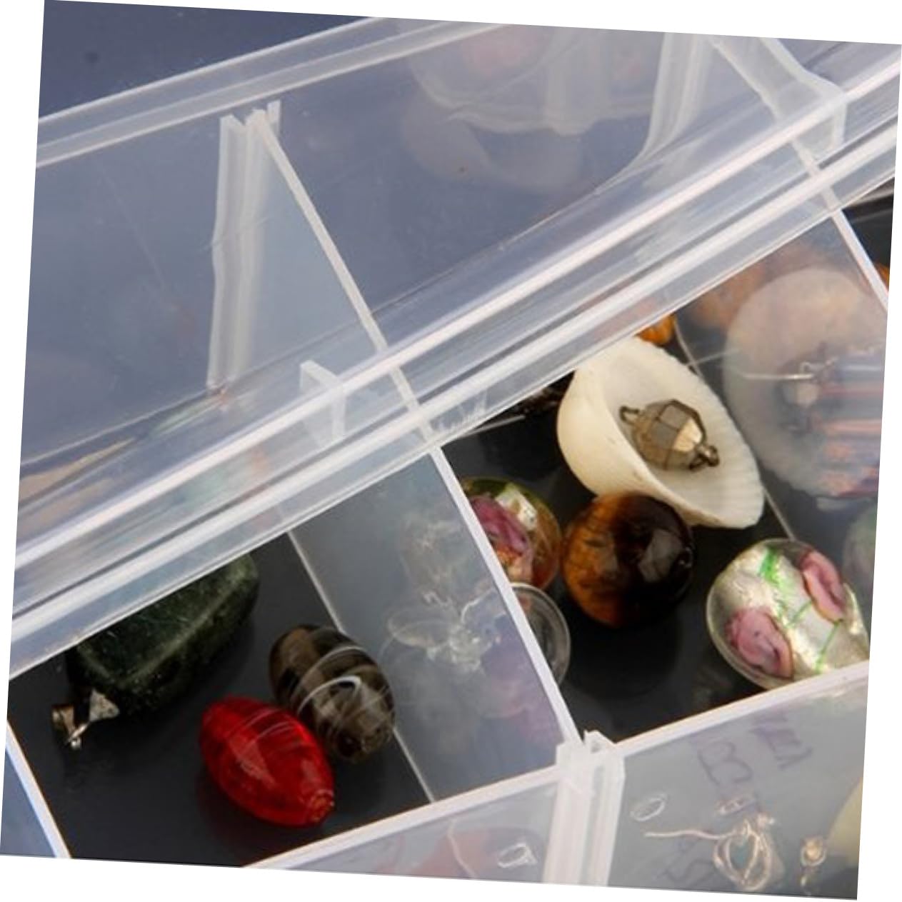 Amosfun 2pcs 30 Compartment child jewelry tool cosmetic tool storage containers collection box large bead Storage Box 3 tier storage container 30 grids organizer container