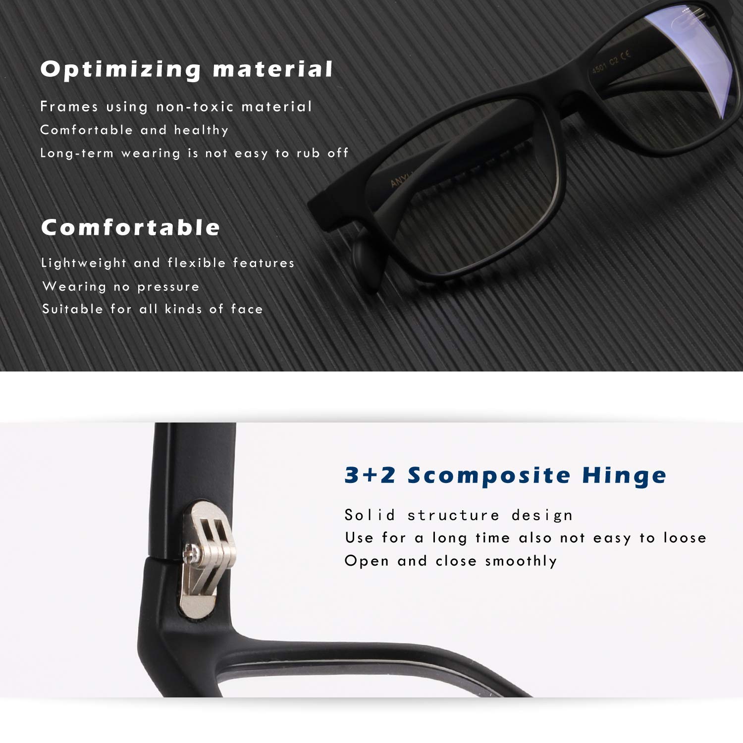 ANYLUV Blue Light Blocking Glasses for men women 2pack Classic Rectangle Blue Light Glasses Lightweight Eyeglasses Frame Filter Blue Ray