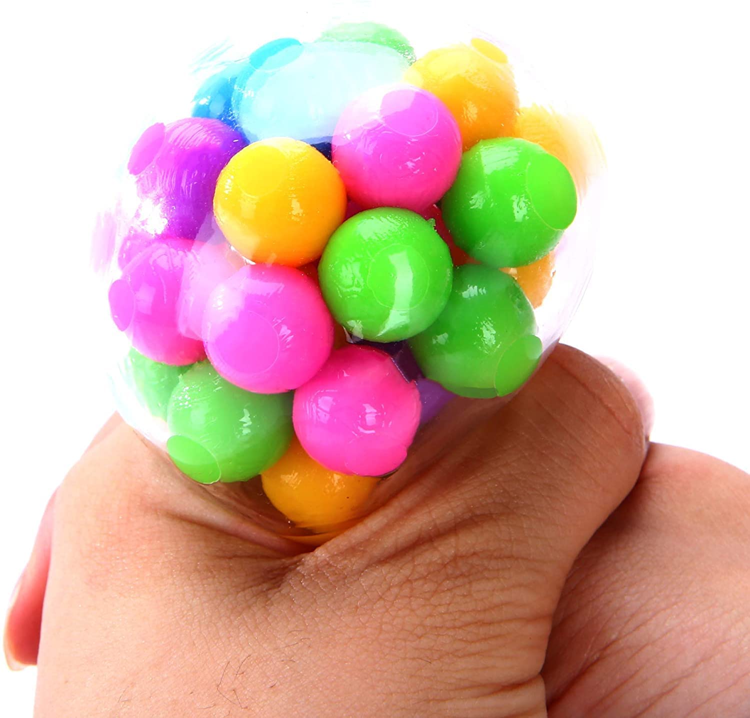 CJZZ Rainbow Stress Balls Fidget Toy, Rainbow Relief Squeezing Stress Ball for Kids Adults, Tear-Resistant, Non-Toxic,Suit ADHD, OCD, Funny Stress Ball (A1)