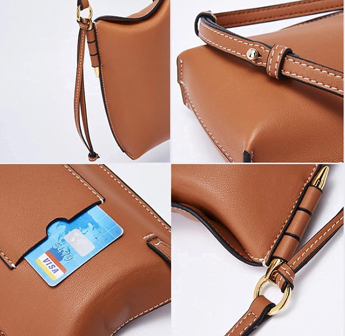 Genuine Leather Phone Wallet Crossbody Purse/Premium Leather Small Shoulder Bag Cell Phone Wallet Purses and Handbags