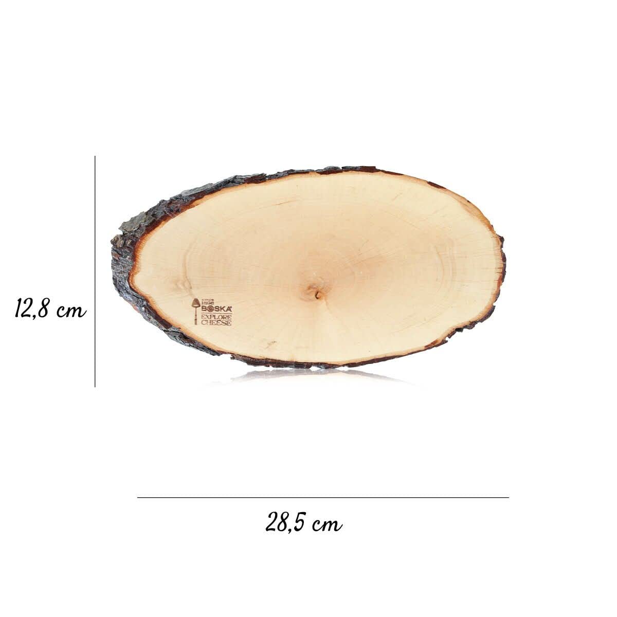 Boska Holland Cheese Board, European Ash Wood w. Polished Surface, Natural Bark, 10" x 6", Taste Collection