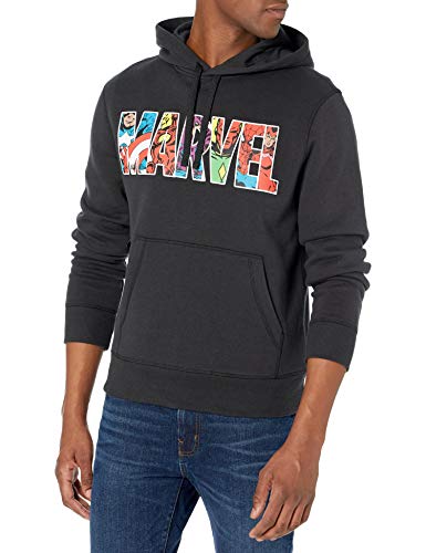 Amazon Essentials Disney | Marvel | Star Wars Men's Fleece Pullover Hoodie Sweatshirts - Discontinued Colors, Marvel Character Logo, XX-Large