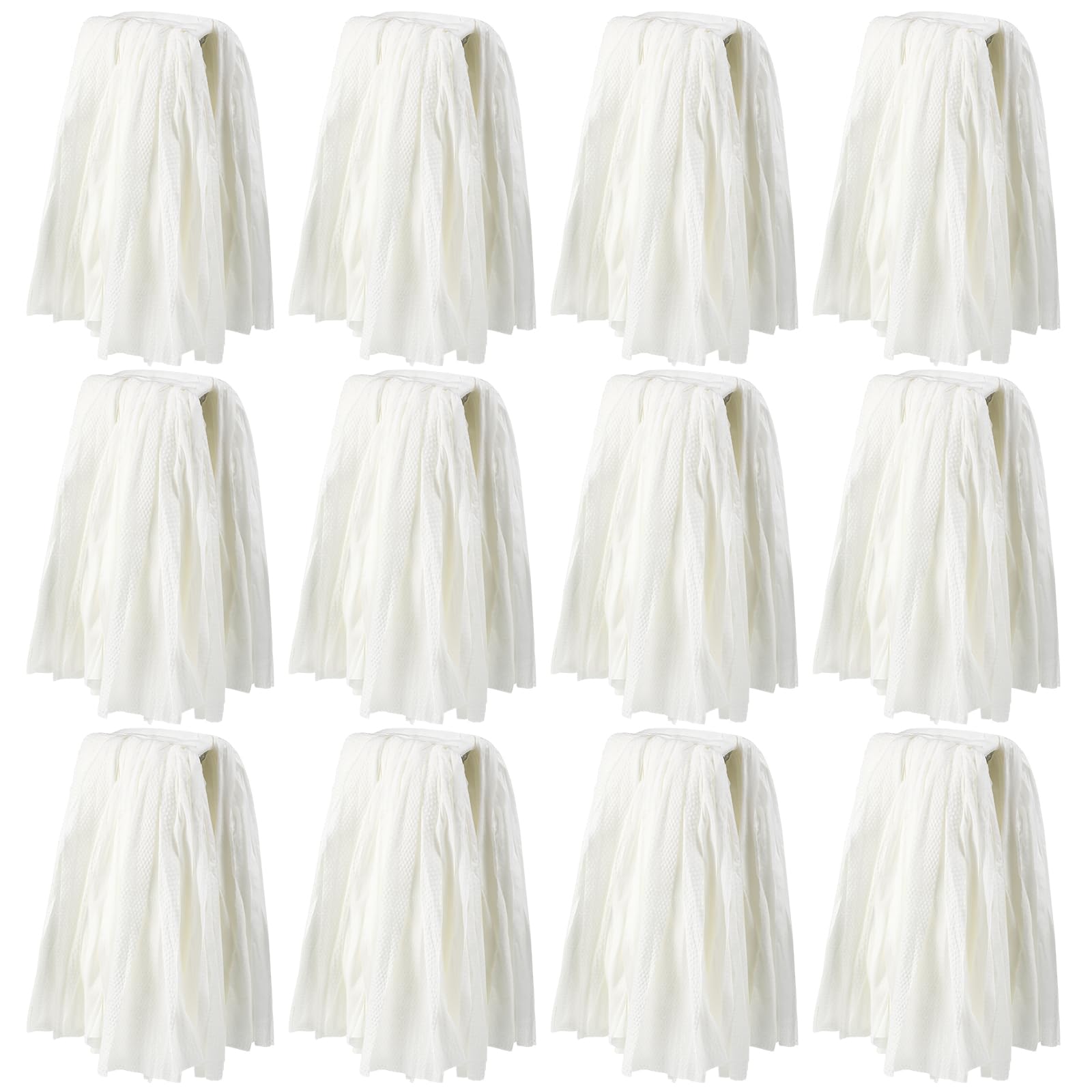 Yoande Disposable Industrial Mop Head Replacement 6 Inch Commercial White Mop Head Refill Lint Free Mop Non Woven Cut End Mop Head for Floor Cleaning Wet Indoor Outdoor Home Industrial Use(12 Pcs)