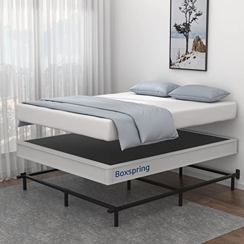 ANBLIZE Queen Size Bed Frame 7 Inch Heavy Duty Meta Bedframe for Box Spring and Mattress Set 9-Leg Weight Support 3000LBS Tool-Free Easy Assembly,Black