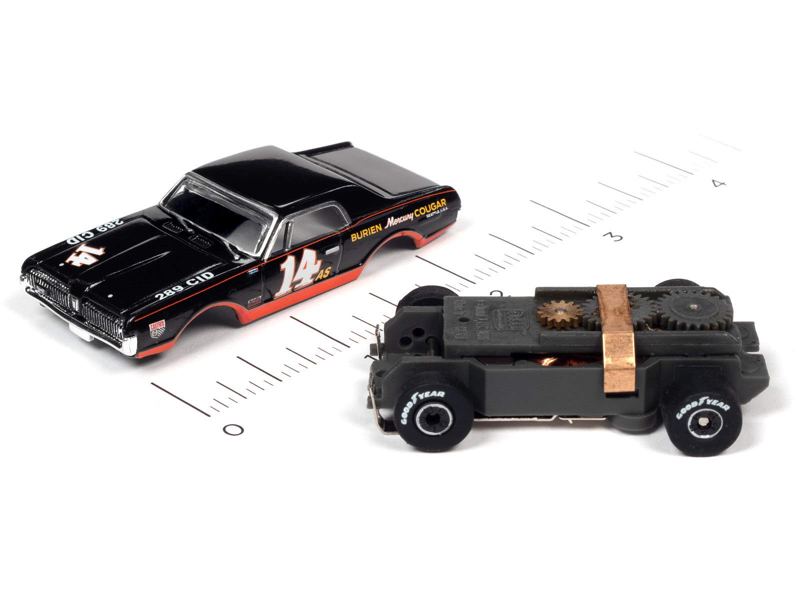 Auto World SC357-3 Thunderjet 1967 Mercury Cougar HO Scale Slot Car