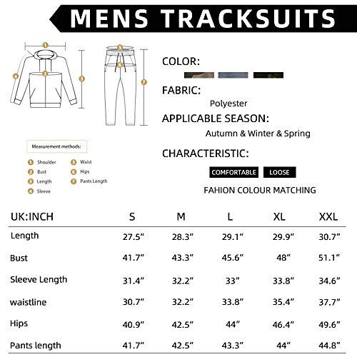 AOTORR Men's Activewear Full Zip 2 Pieces Tracksuit Sports Jacket and Pants Set Grey 2XL