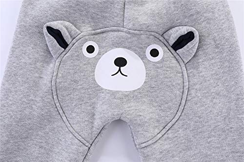 Mud Kingdom Baby Boys Joggers Winter Cute Bear Fleece 18-24 Months Gray
