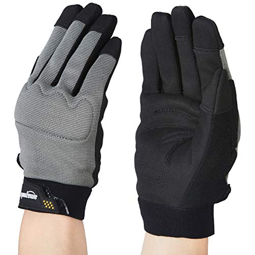 Amazon Basics Flex Grip Work Gloves - Large, Gray