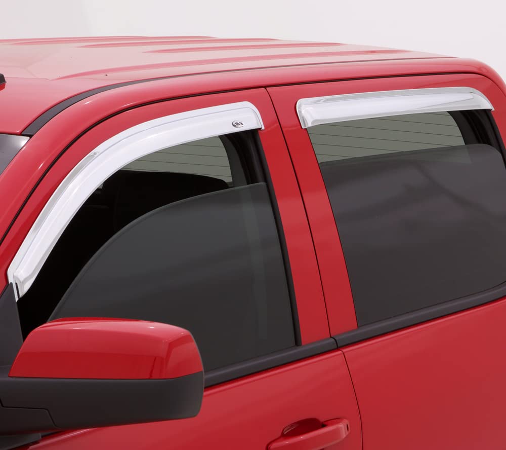 Auto Ventshade [AVS] Outside Mount Ventvisor / Rain Guards | Fits 2004 - 2008 Ford F-150 SuperCrew, 2006 - 2008 Lincoln Mark LT Crew Cab- Chrome, 4 pcs. | 684443