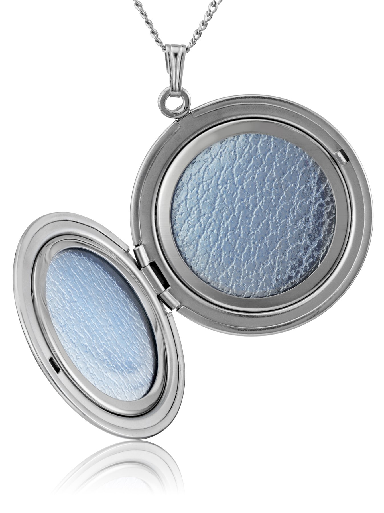 Amazon Essentials Sterling Silver Round Embossed Antique Finish Locket Necklace, 20" (previously Amazon Collection)