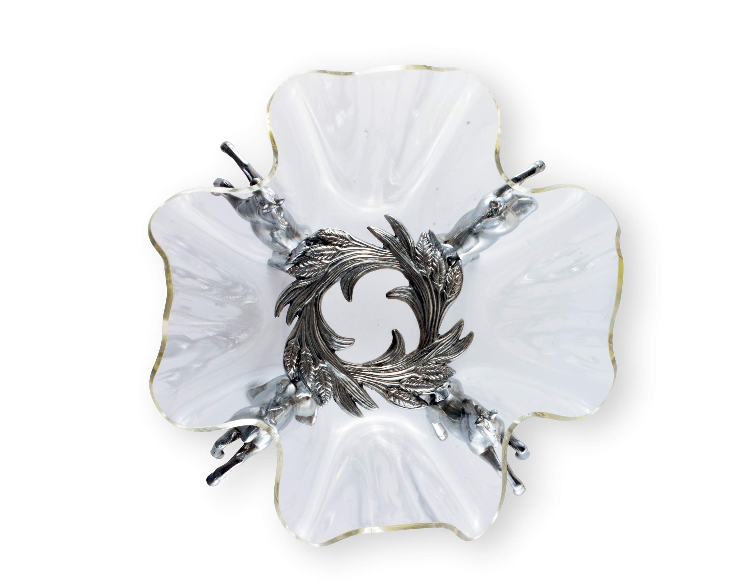 Arthur Court Designs Aluminum Metal Horse Stand with Acrylic Serving Bowl Diameter: 11 inch Tall: 9 inch