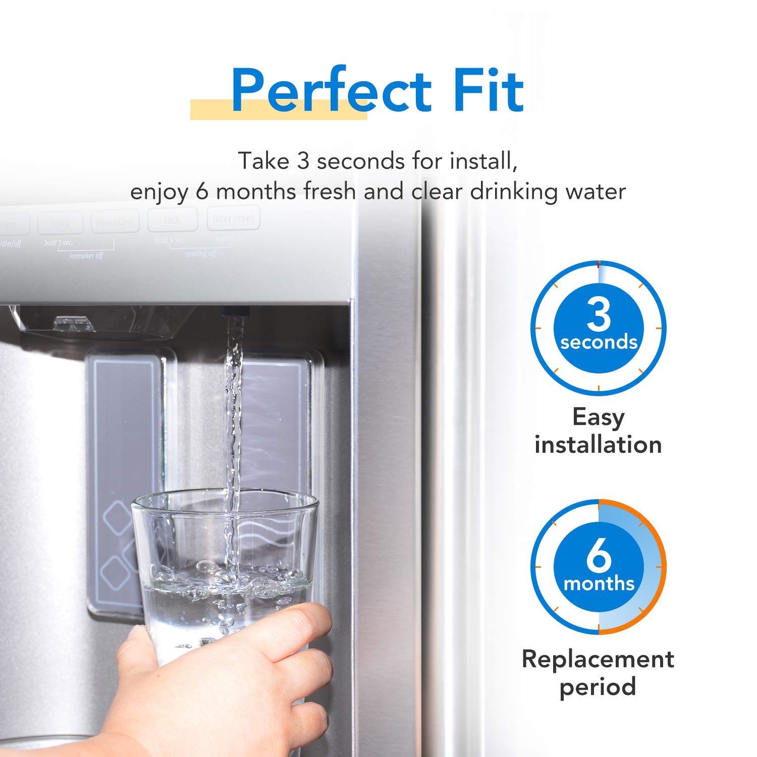 Aqua Fresh MWF Refrigerator Water Filter Replacement Compatible with GE SmartWater MWF, MWFA, MWFP, MWFINT, GWF, 46-9991, HDX FMG-1, WFC1201 (6 Pack)