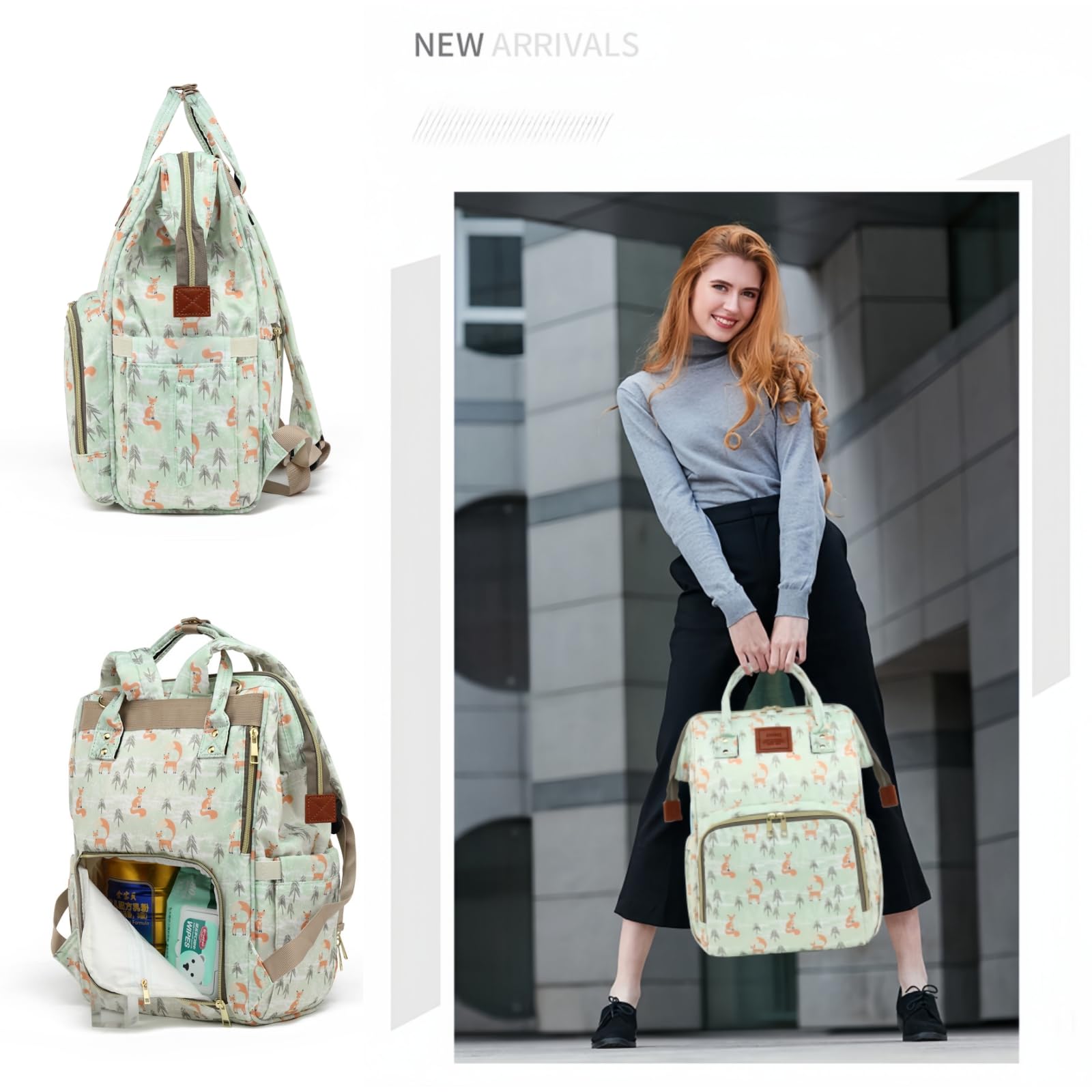 Armbq Baby Diaper Bag Backpack Multi-Function Waterproof Diaper Bag for Baby Care Travel Essentials Back Pack for Mom
