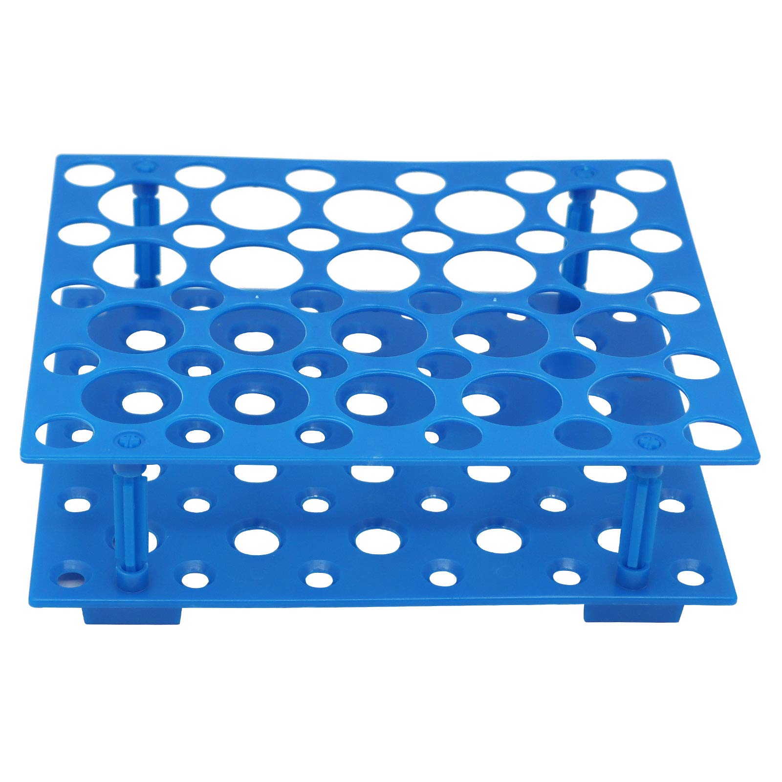 Centrifuge Tube Rack,2 Pieces Detachable Test Tube Rack Holder 50-Well Plastic Stand for 15ml 50ml Tube