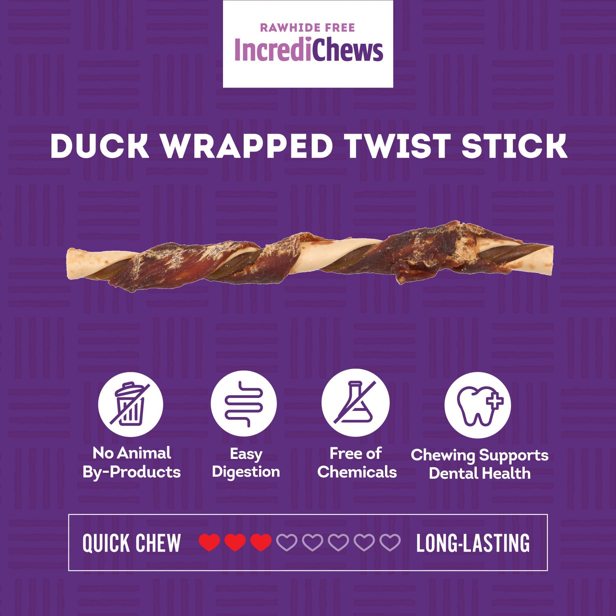 Treatly IncrediChews Stick w/Duck Meat Wrap Dog Chew Treats - 10 Count/1 Pack