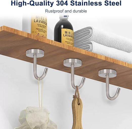 WELWIK 2PCS Coat Towel Robe Hook Hat Wall Mounted Stainless Steel Heavy Duty Garage Hook Suitable for Bathroom Living Room Kitchen Ceiling Hooks (2 Inch Brushed Nickel)