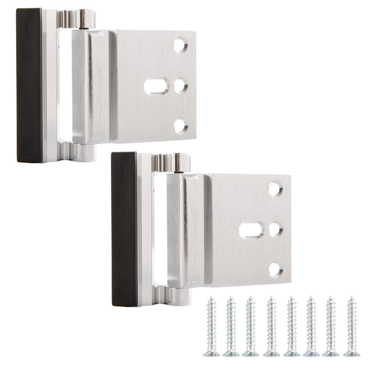 Amazon Basics Door Reinforcement Lock - 2-Pack, Brushed Nickel