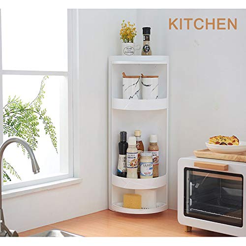 bretoes Multifunction Bathroom Kitchen Corner Locker Cosmetic Storage Rack Cabinet Storage Shelf Rotating Triangle Shelf