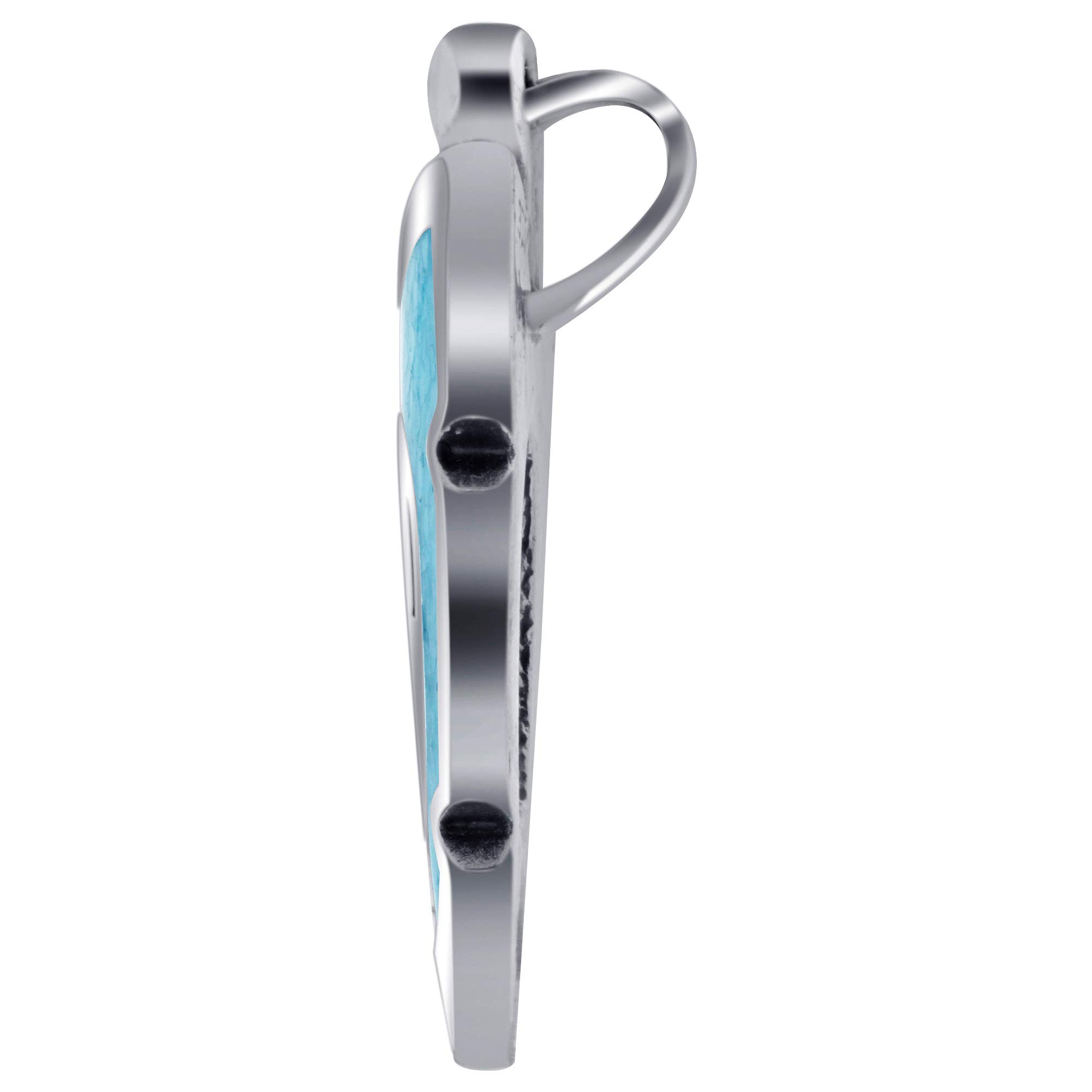 Arrowhead Design Turquoise Gemstone Inlay Bear Claw 925 Sterling Silver Pendant for Women