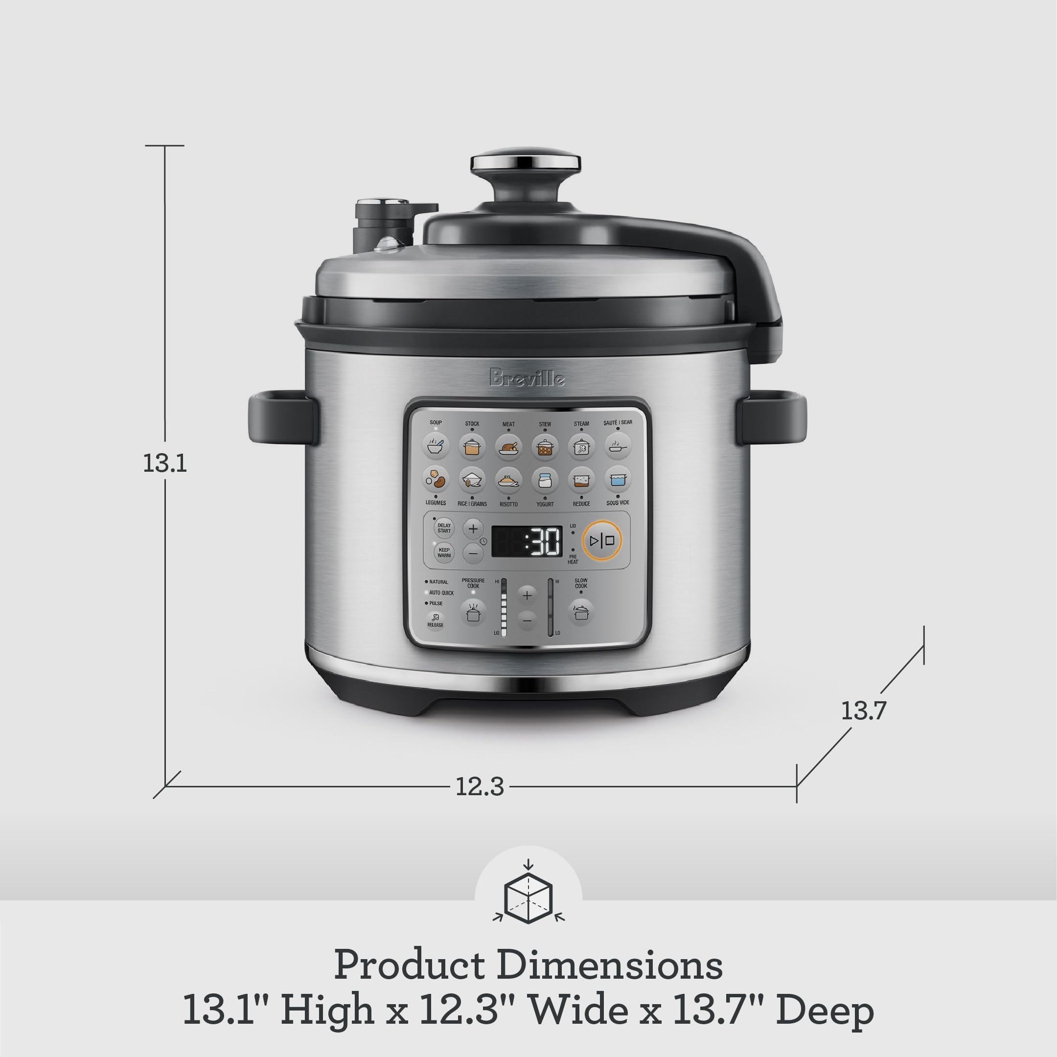 Breville the Fast Slow GO™ Slow Cooker, BPR680BSS, Brushed Stainless Steel