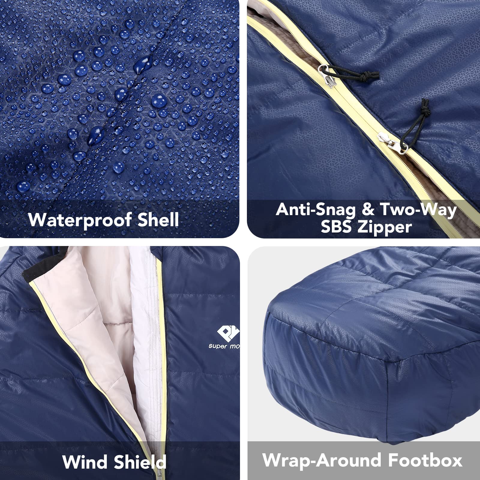 Backpacking Sleeping Bag, 32℉/0℃ Ultralight 800 Fill Power Down Sleeping Bag for Cold Weather, Lightweight Mummy Sleeping Bag with Compression Sack & Mesh Storage -XL & Regular